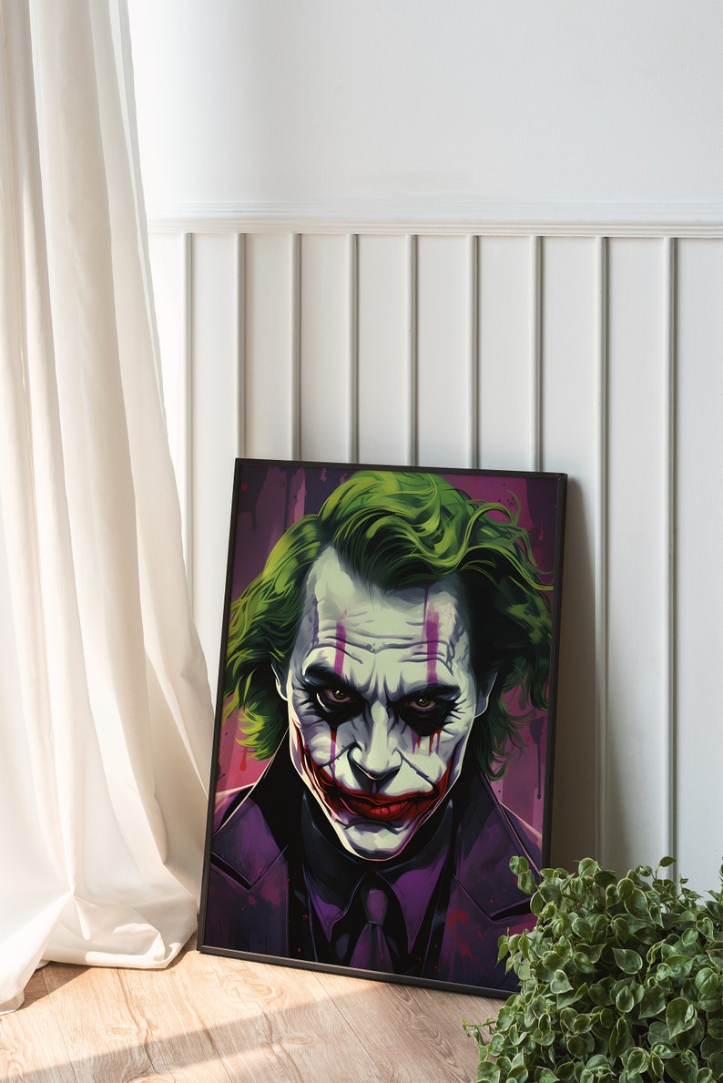 Joker Art Poster, Wall Decoration, Joker Minimalist, Comic Wall Art ...
