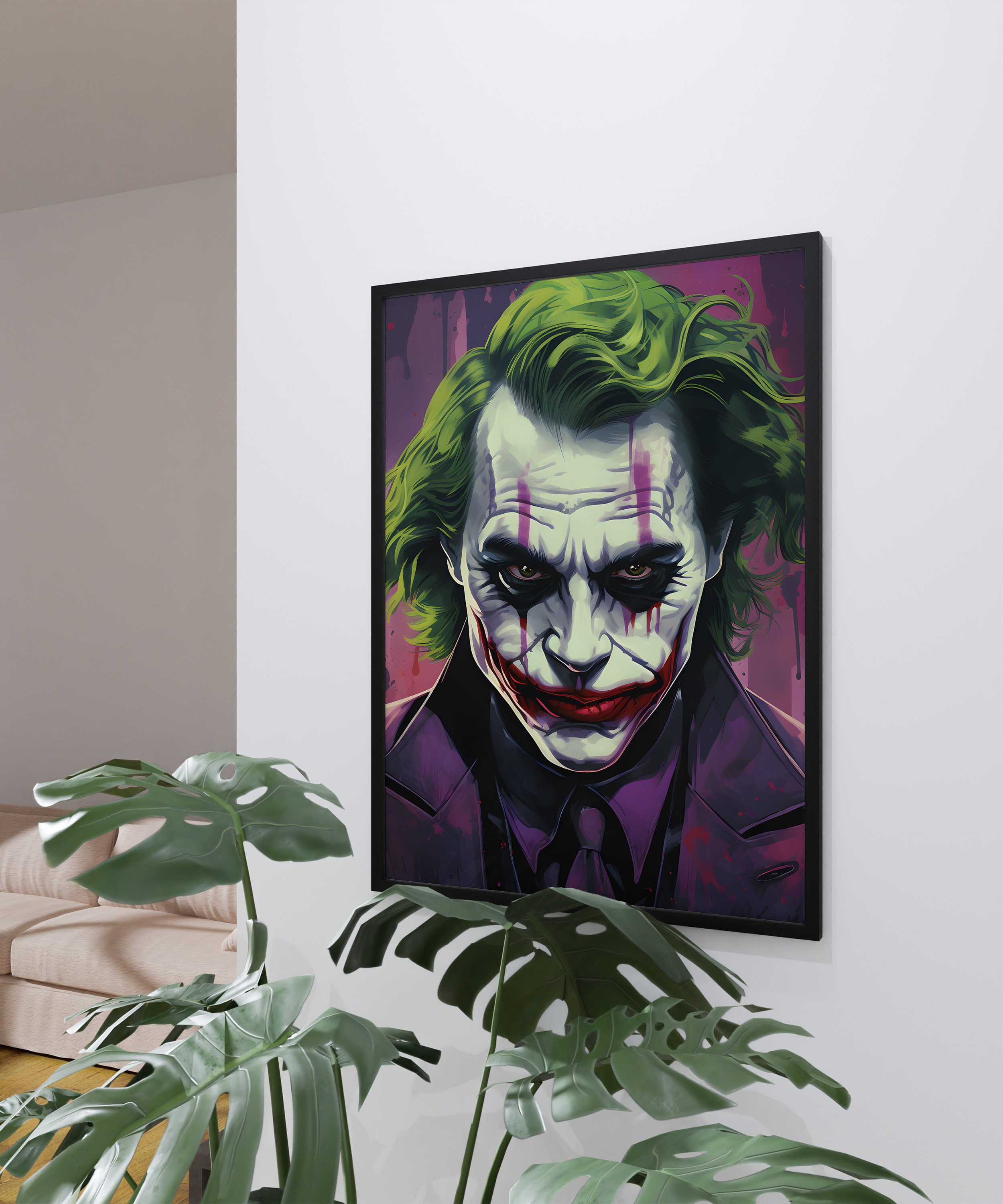 Joker Art Poster, Wall Decoration, Joker Minimalist, Comic Wall Art ...