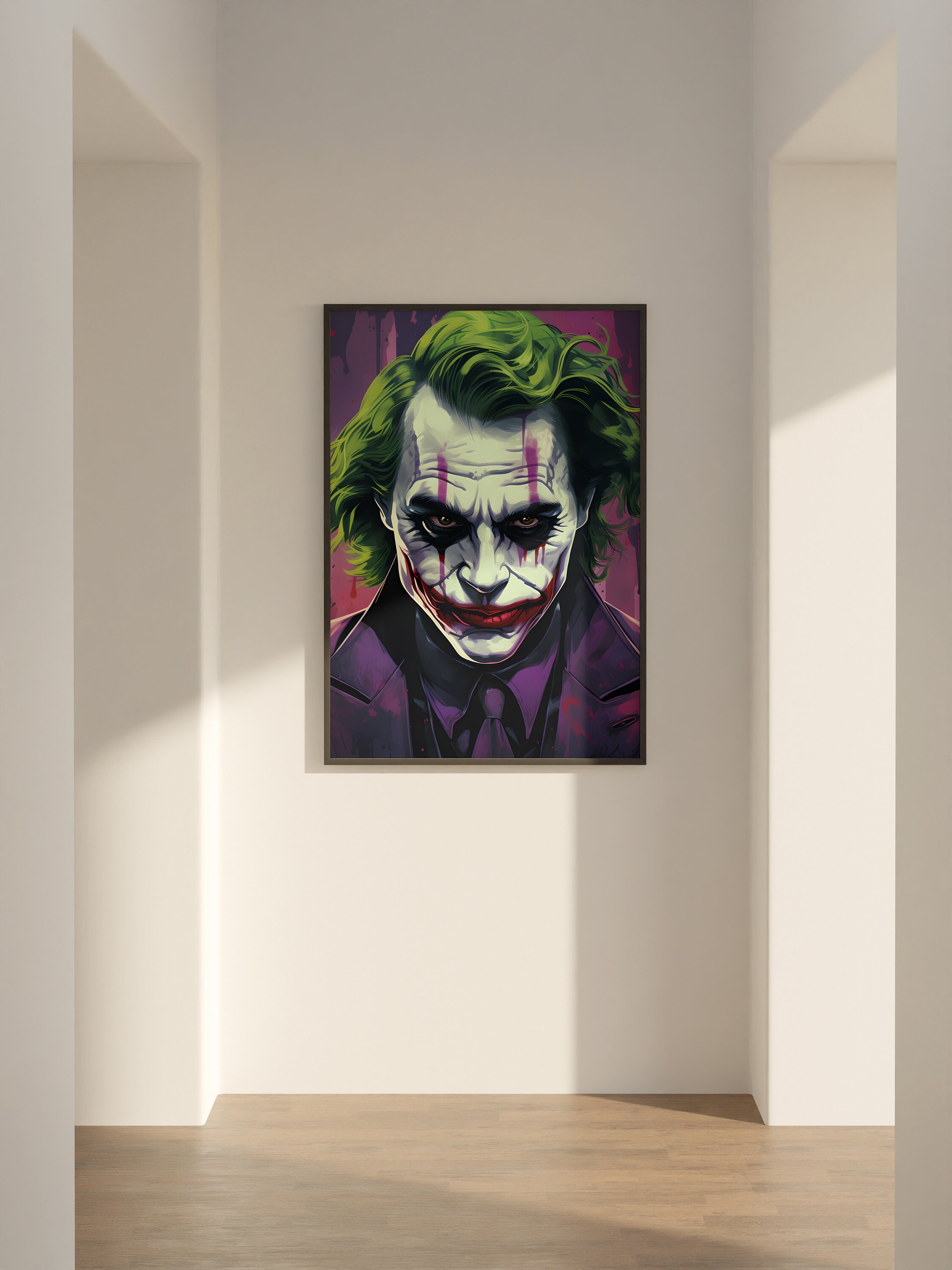 Joker Art Poster, Wall Decoration, Joker Minimalist, Comic Wall Art ...