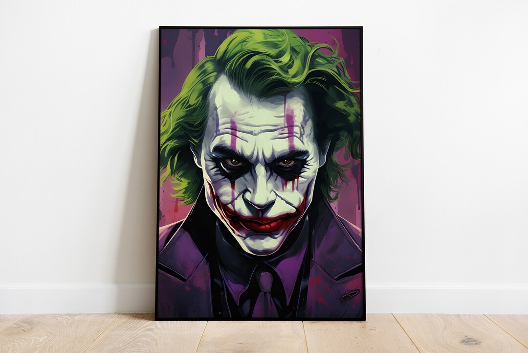 Joker Art Poster, Wall Decoration, Joker Minimalist, Comic Wall Art ...