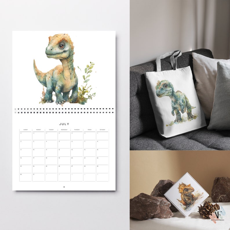 Set of 15 Watercolor Cute Baby Dinosaur, Clipart, Baby Dinosaur PNG ...