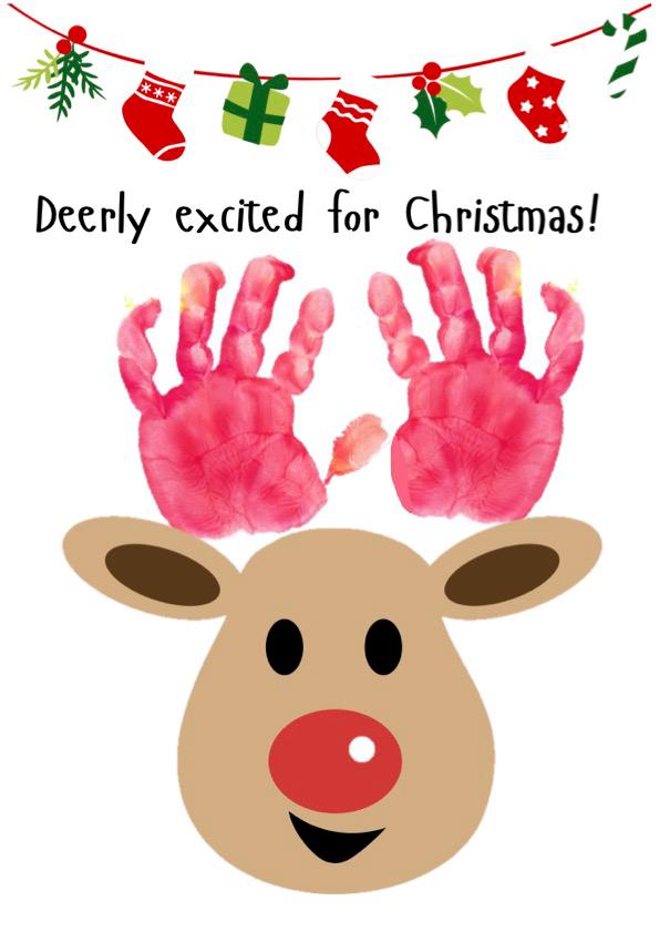 Christmas Reindeer Handprint Craft - Etsy