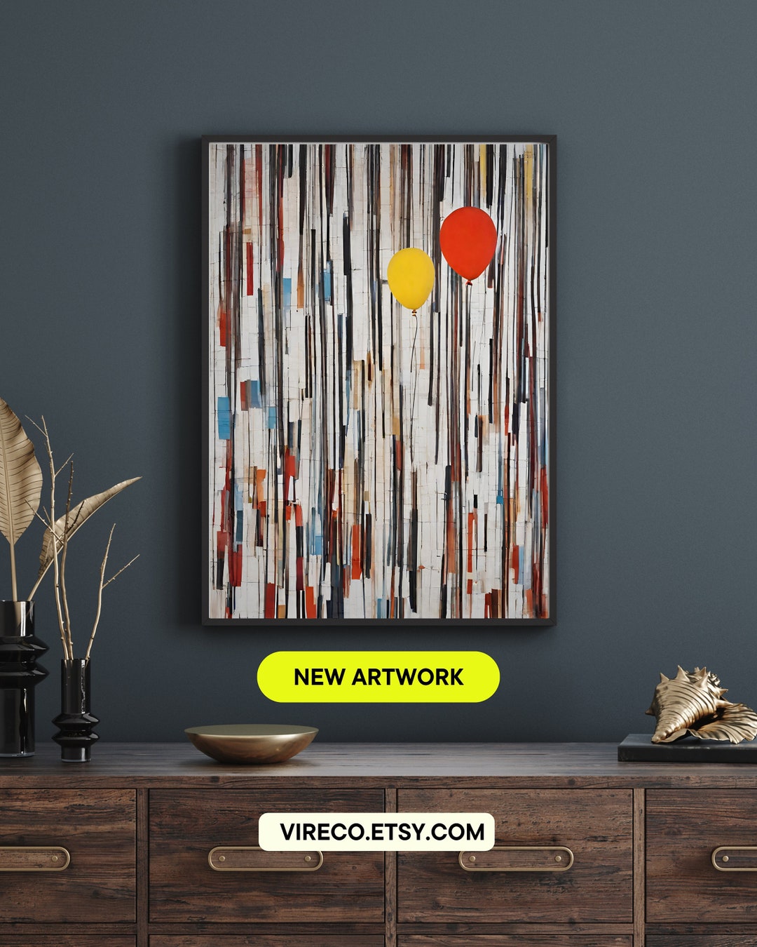 10 Spectacular Posters. Vibrant Geometric Art: Digital Poster for a ...