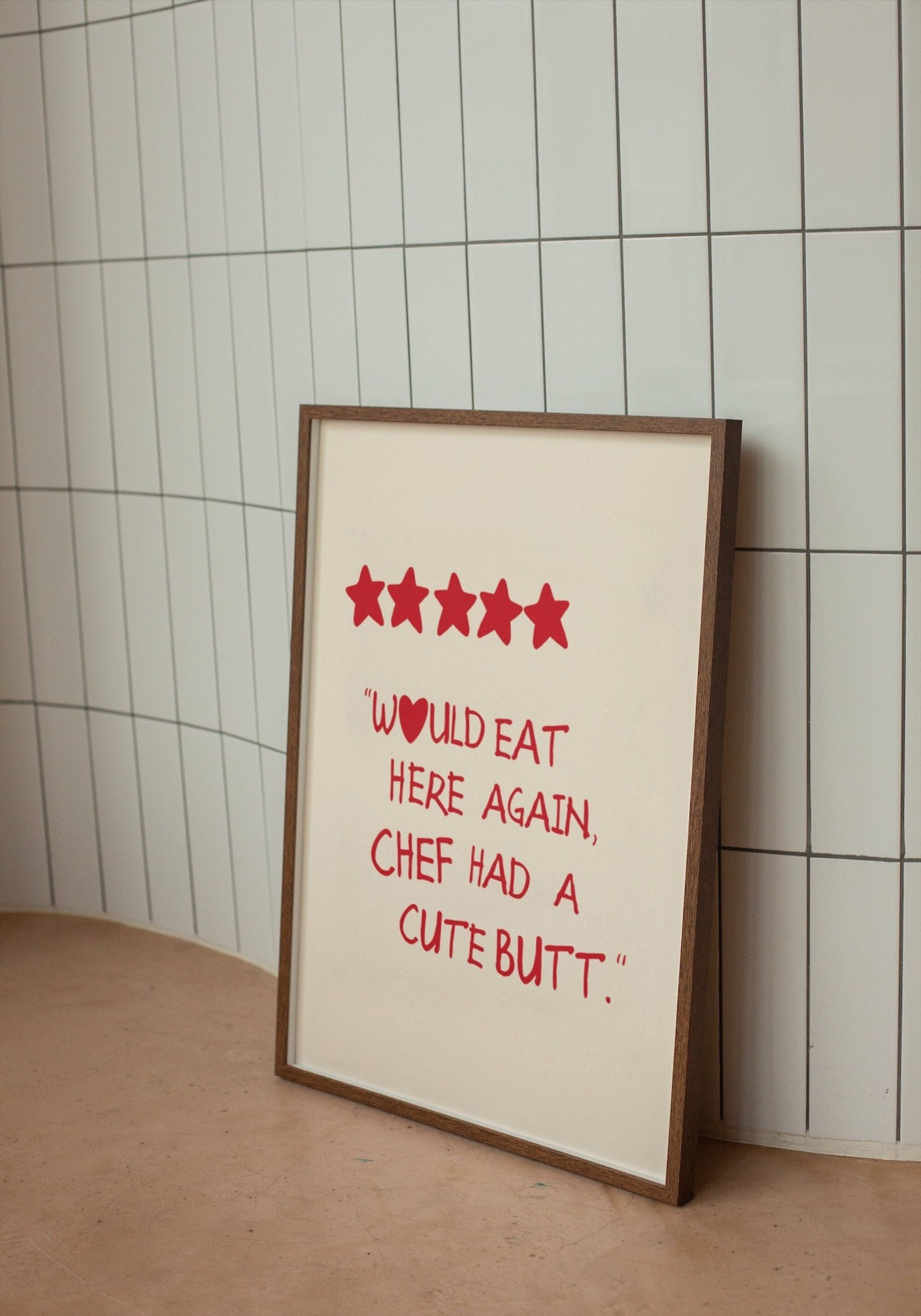 Chef Had a Cute Butt Aesthetic Kitchen Decor Cooking Kitchen Wall Art ...