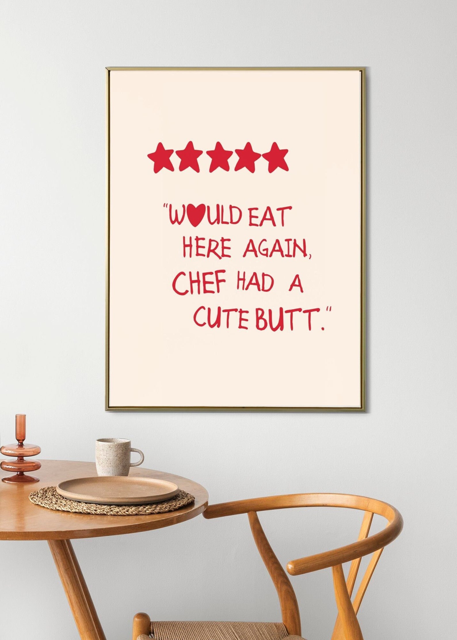Chef Had a Cute Butt Aesthetic Kitchen Decor Cooking Kitchen Wall Art ...