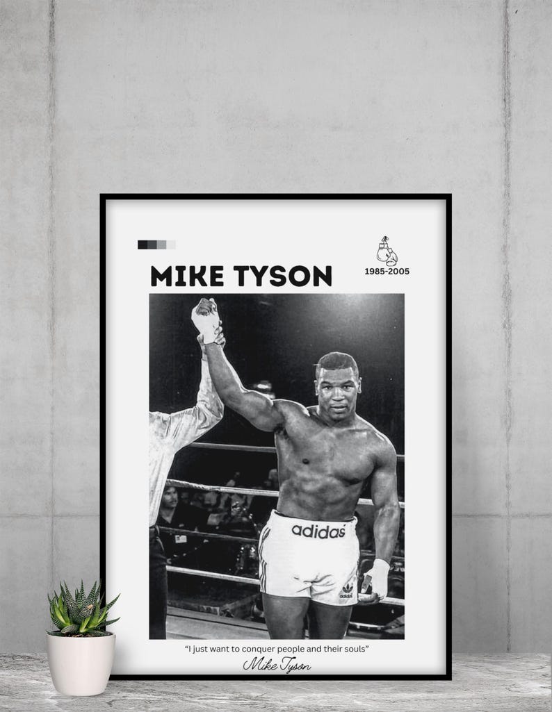 Mike Tyson Printable Poster Canvas Art Discipline Motivational Quotes ...