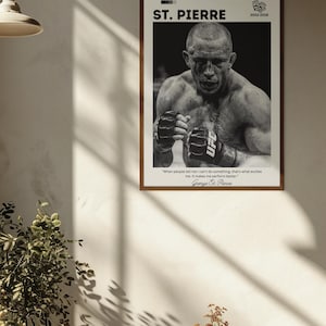 Quote George St. Pierre Printable Poster, Inspirational Gym Wall Decor ...