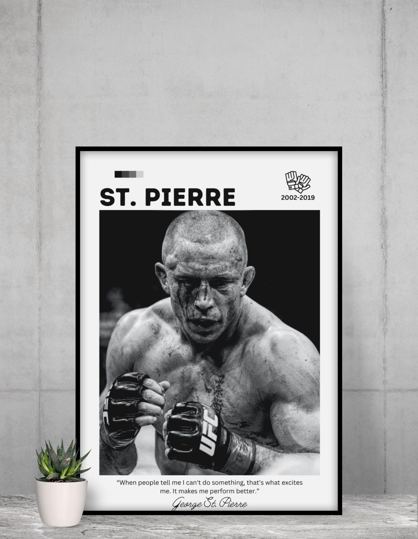 Quote George St. Pierre Printable Poster, Inspirational Gym Wall Decor ...