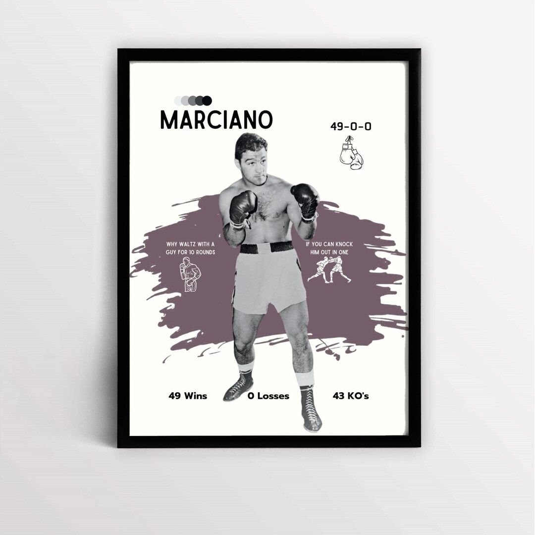 Printable Rocky Marciano Poster, Motivational Quote Print, Boxing Fan ...