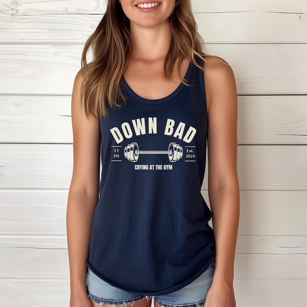 Now I'm Down Bad Crying at the Gym Women's Scoop Neck Muscle Tank ...