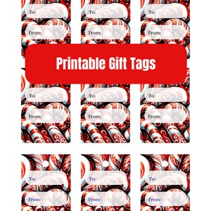 Candy Cane Christmas Gift Tag, Printable Christmas Gift Tags, DIY Gift ...