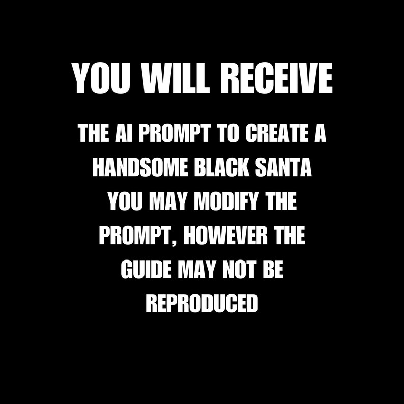 Chat GPT DALL-E3 Prompt Guide Handsome Black Santa - Etsy