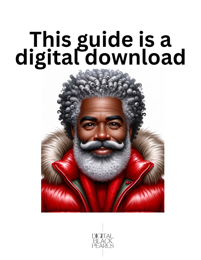 Chat GPT DALL-E3 Prompt Guide Handsome Black Santa - Etsy