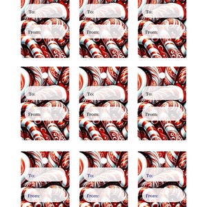 Candy Cane Christmas Gift Tag, Printable Christmas Gift Tags, DIY Gift ...