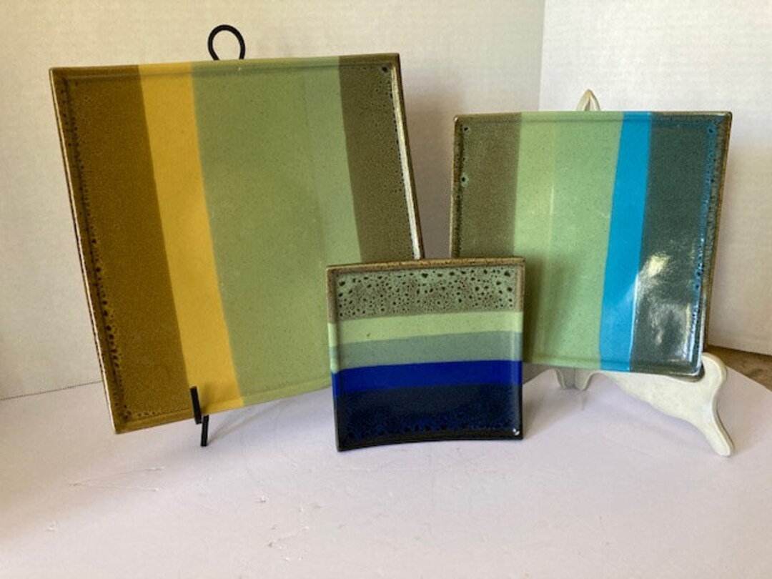 MCM - Vintage Ceramic Art Glass Collectors Set - Made in Columbia - Etsy