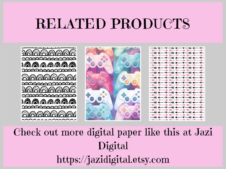 Gamer Girl Pastel Digital Paper Pack 20 Unique 12 X 12 300 DPI Digital ...