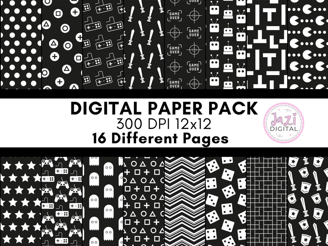 Gamer Girl Digital Paper Pack 20 Unique 12 X 12 300 DPI Digital Paper ...
