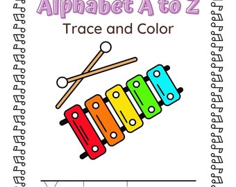 World Music Musical Instrument A to Z Trace and Color Childrens ...