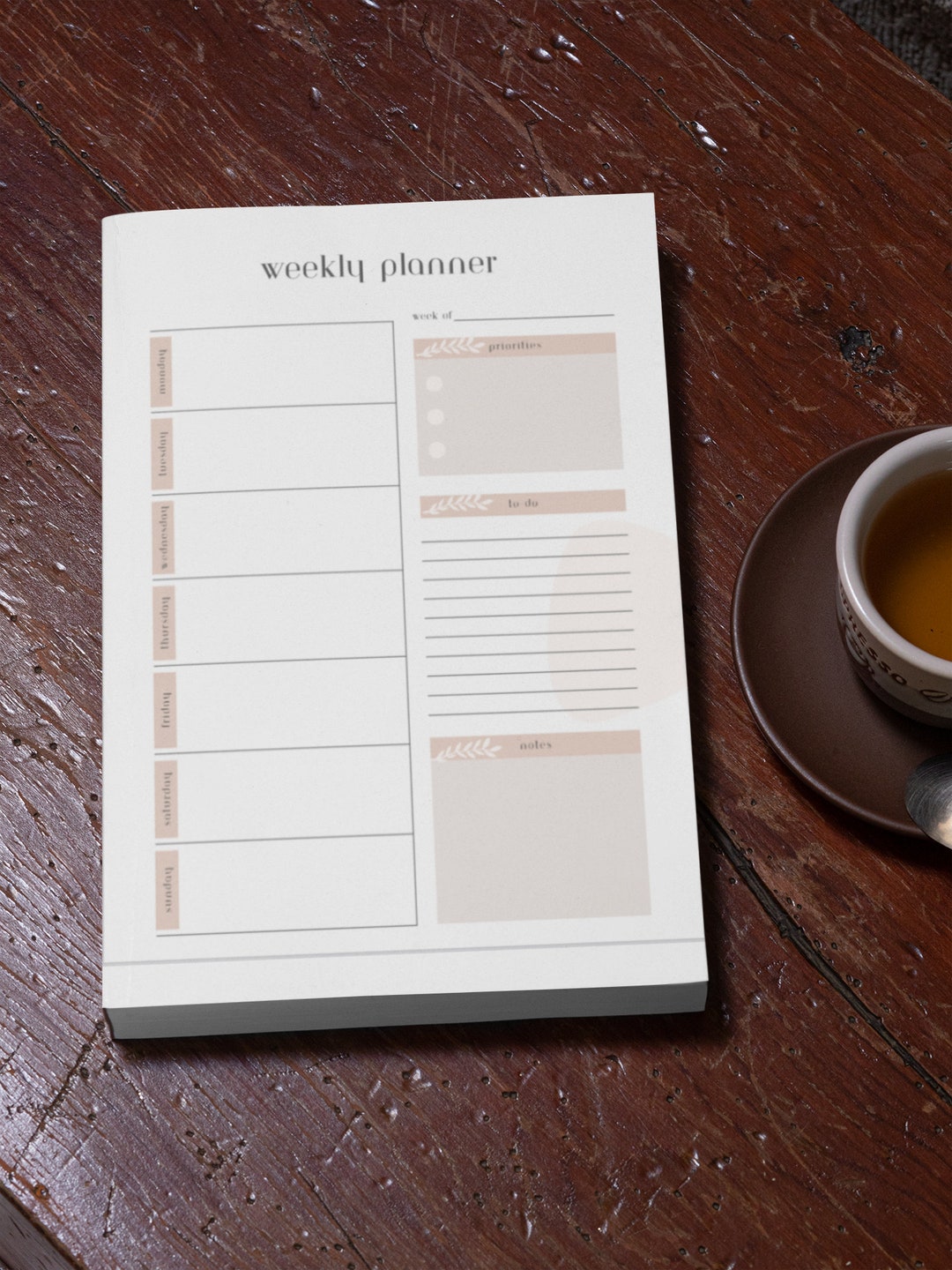 Weekly Planner, Instant Download Weekly Planner, Printable Weekly ...