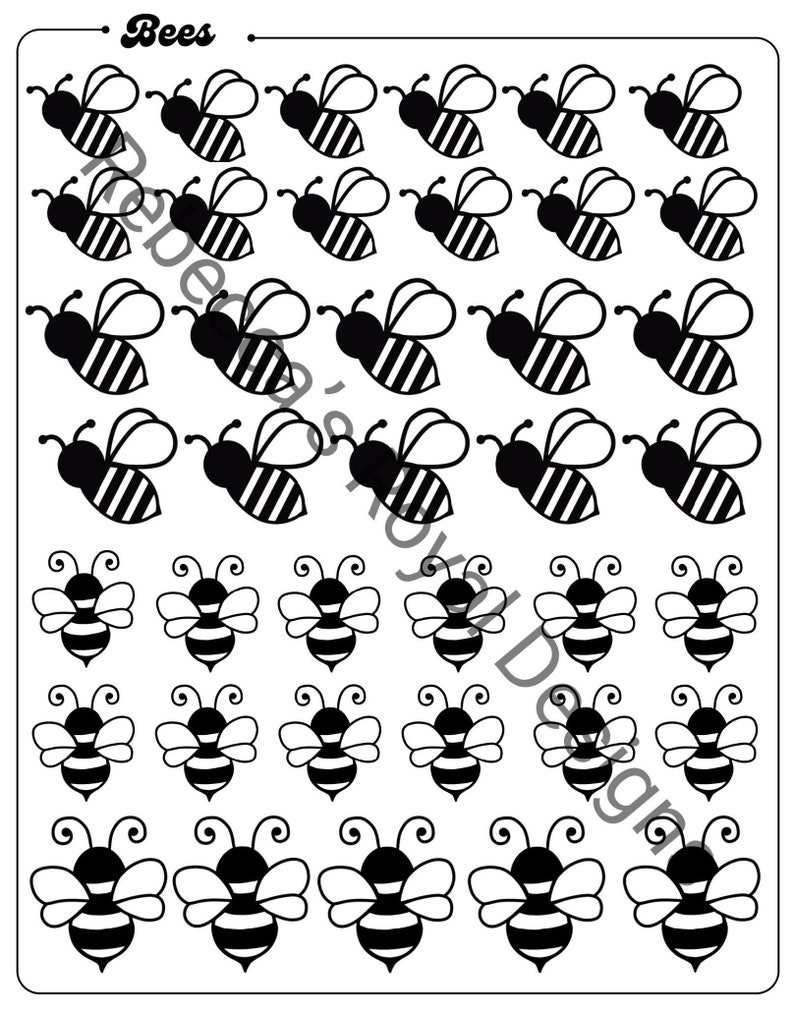 Bees Royal Icing Template - Etsy