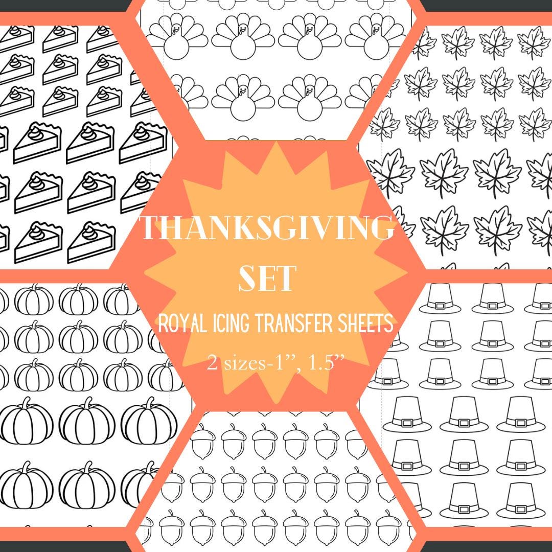 Thanksgiving Royal Icing Transfer Sheet Set - Etsy