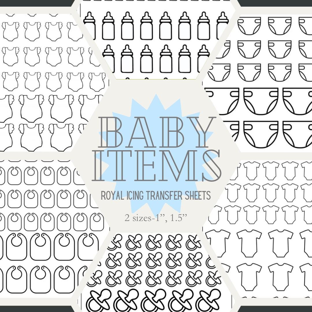 Baby Items(6 Images) Royal Icing Transfer Sheets - Etsy