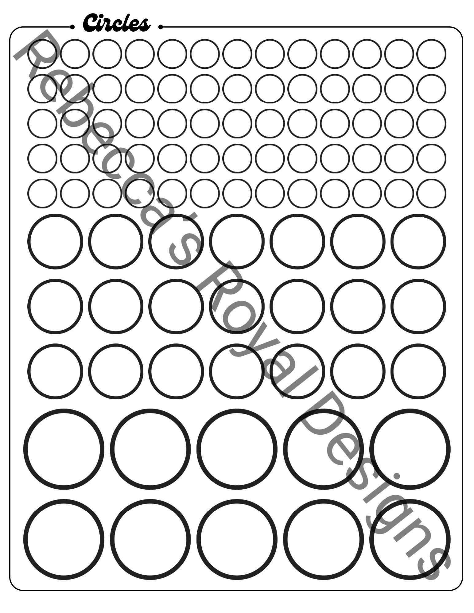 Circles—royal Icing Transfer Sheet. Printable/downloadable PDF. 3 Sizes ...