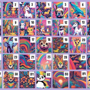 Set of 30 | Lisa Frank Inspired Digital Art Downloads | 90s Nostalgia ...