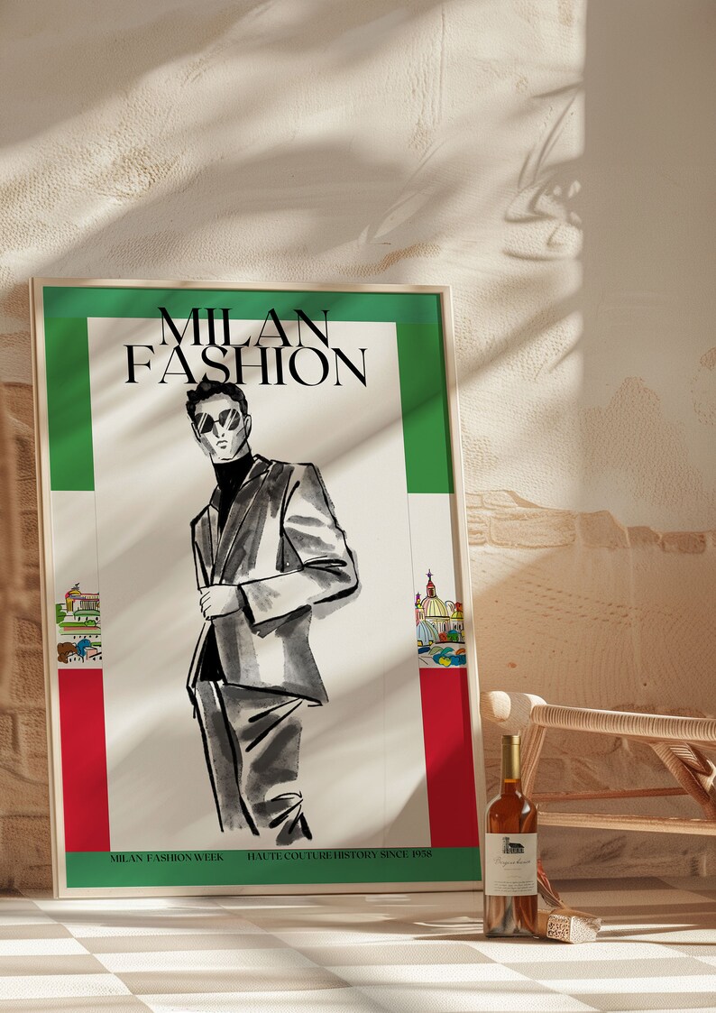 Milan Fashion Week Poster | Digital Art Download | Menswear | Fashion ...