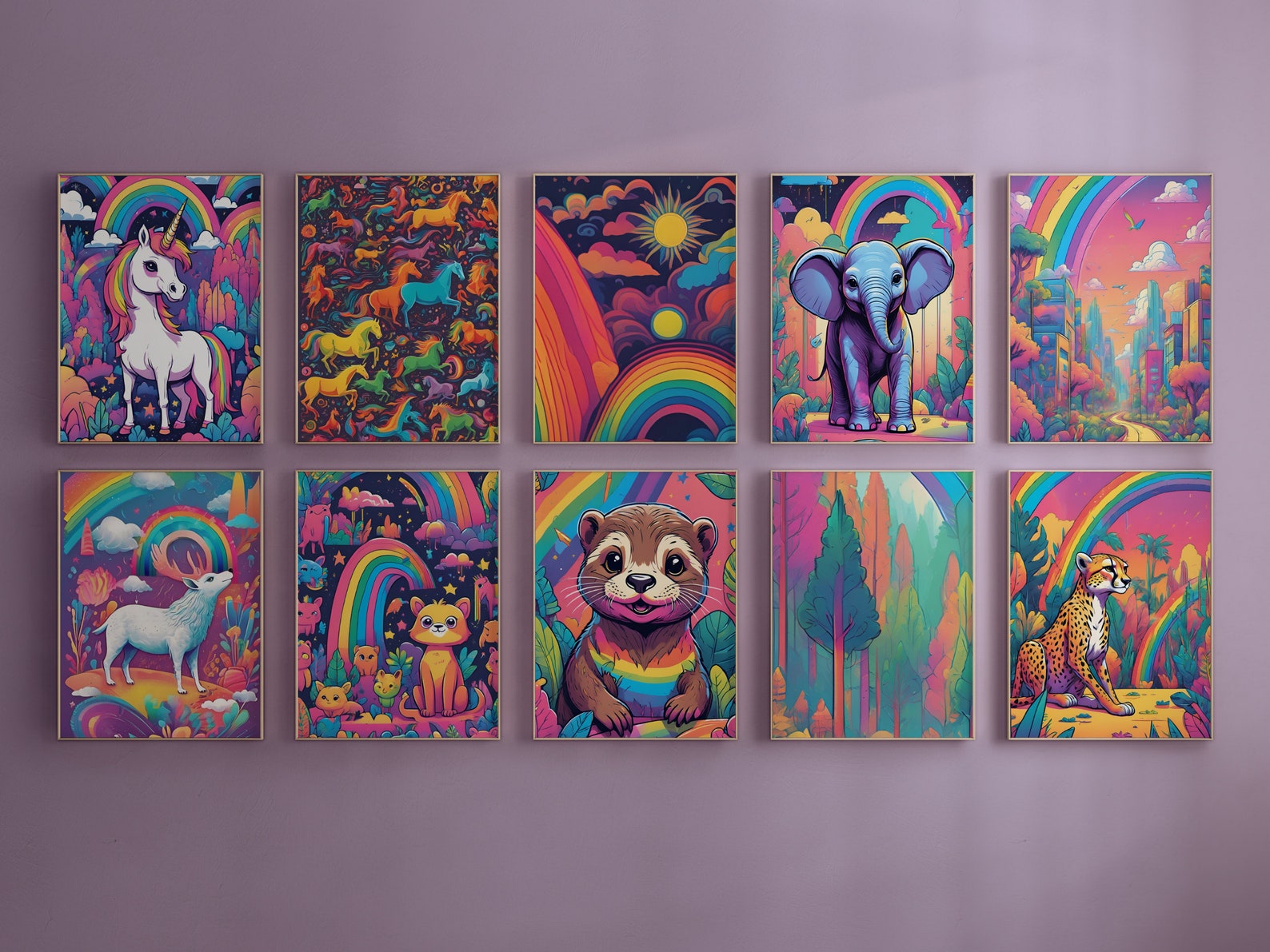 Set of 30 | Lisa Frank Inspired Digital Art Downloads | 90s Nostalgia ...