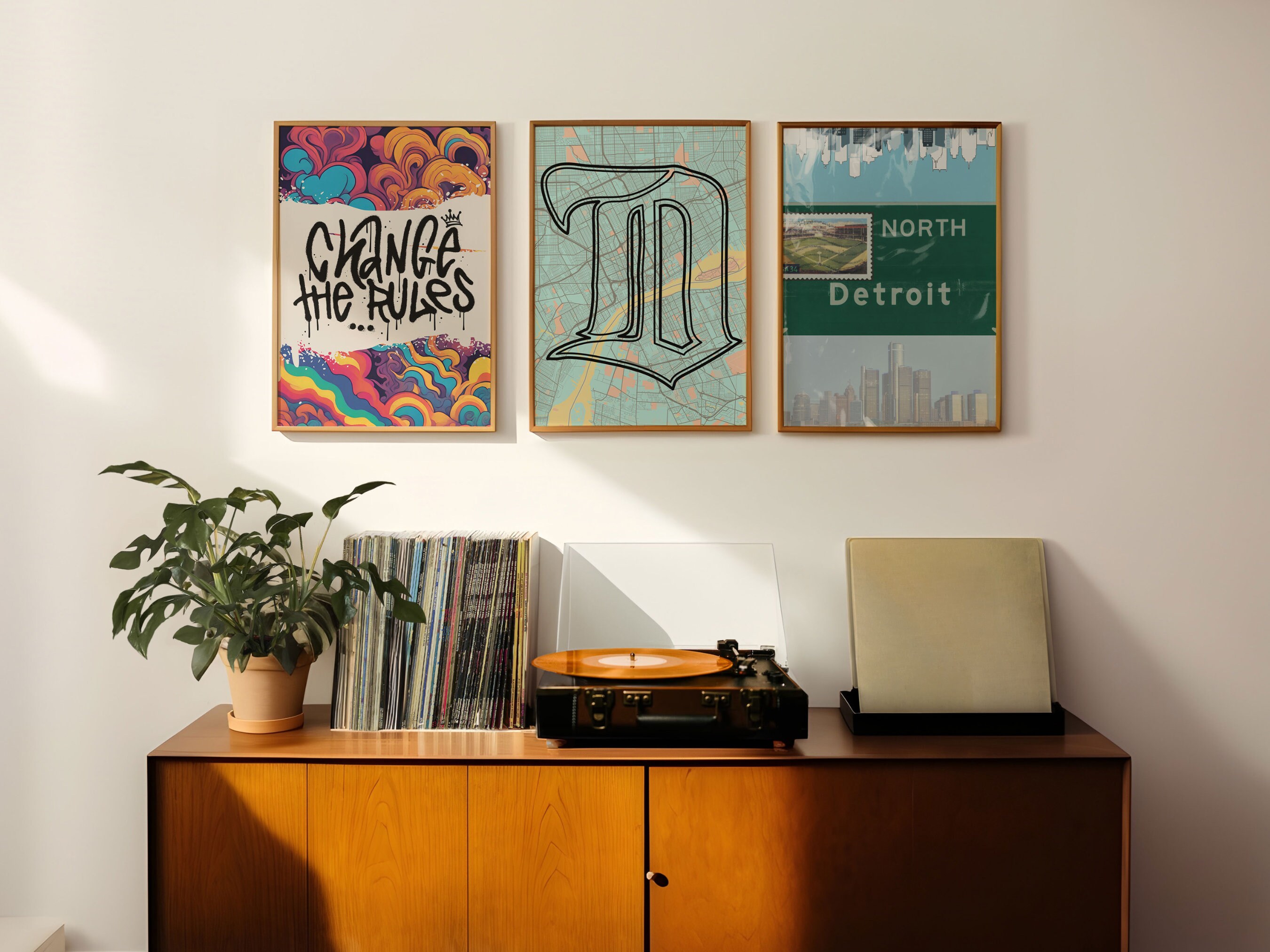 Detroit Poster | Set of 3 | Digital Art Download | Wall Art | Gift ...