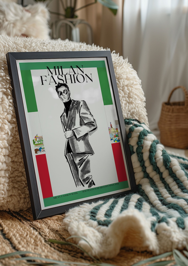 Milan Fashion Week Poster | Digital Art Download | Menswear | Fashion ...