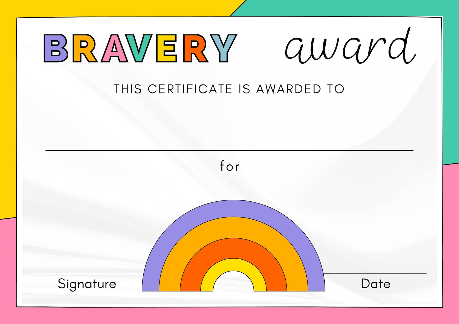 Children's Bravery Award Certificate | Customizable Courage Achievement ...