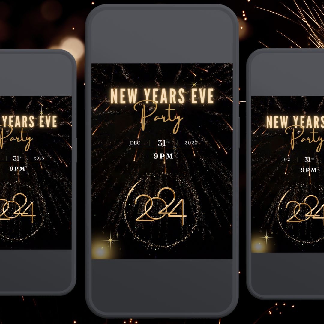 Digital New Years Party Invitation New Years Party Invite, Canva ...
