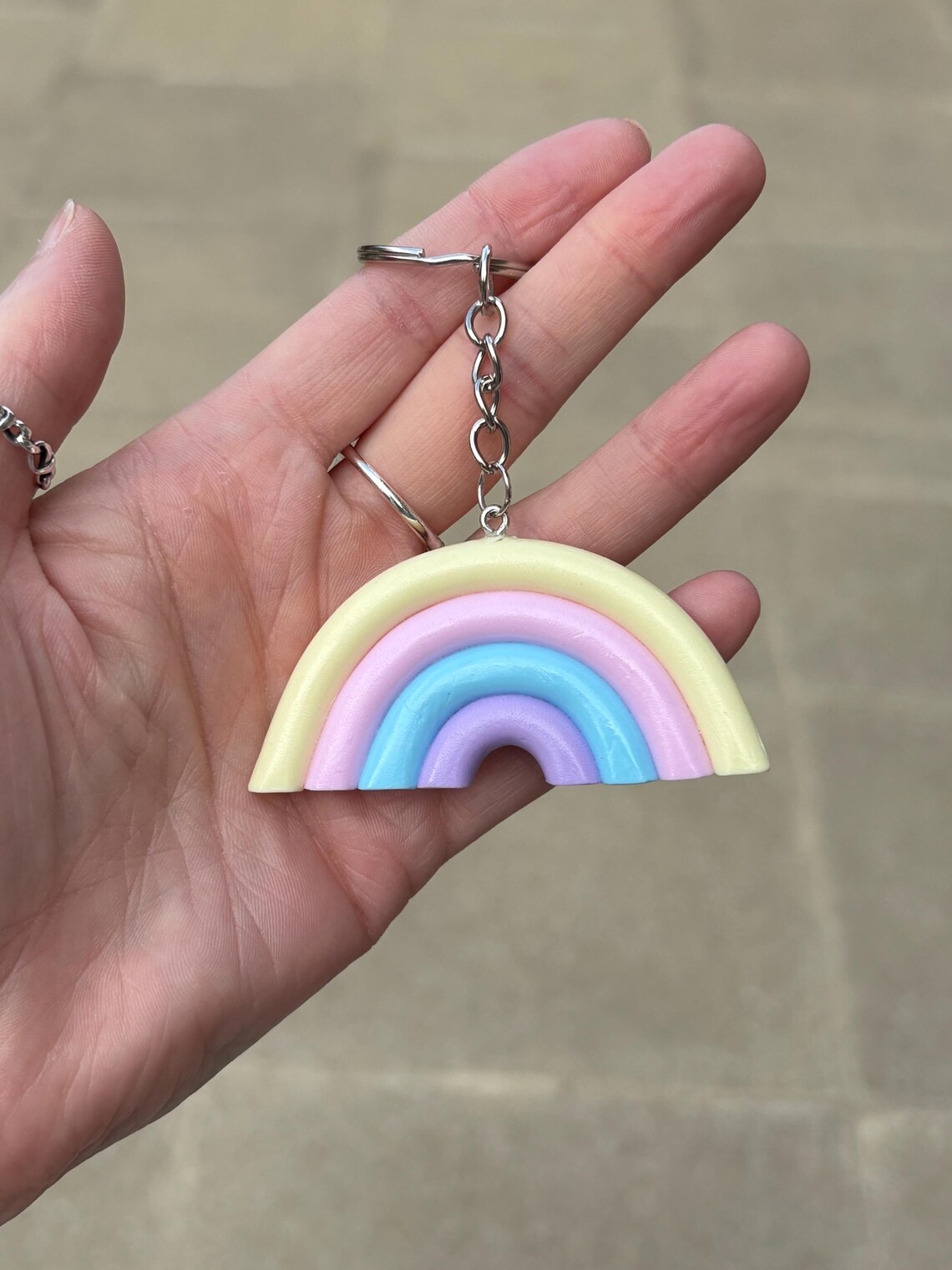Pastel Rainbow Keyring | Polymer Clay | Handmade - Etsy