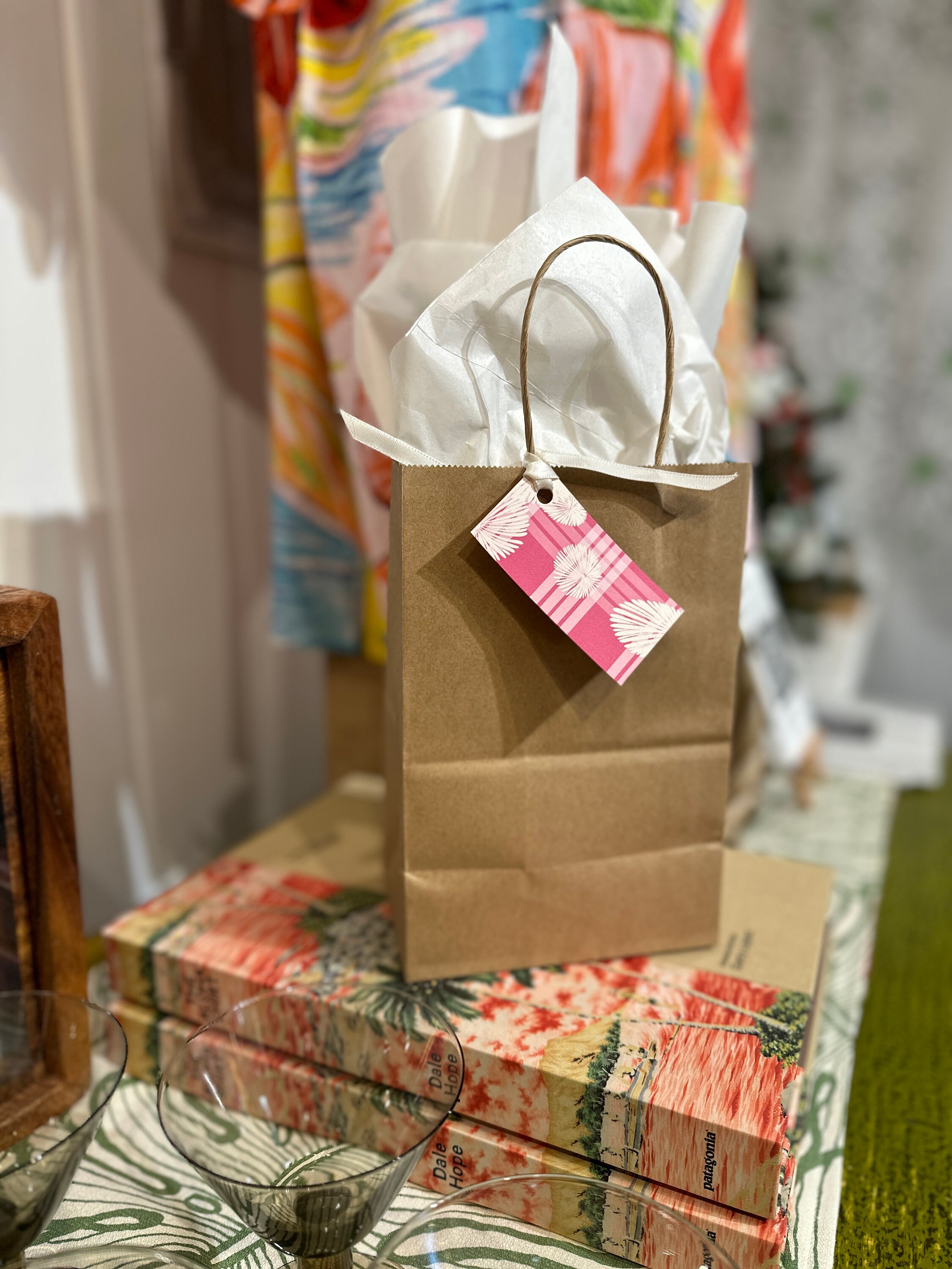 Handmade Gift Tags Hawaiian Palaka (plaid) and Opihi Shell Print Small ...