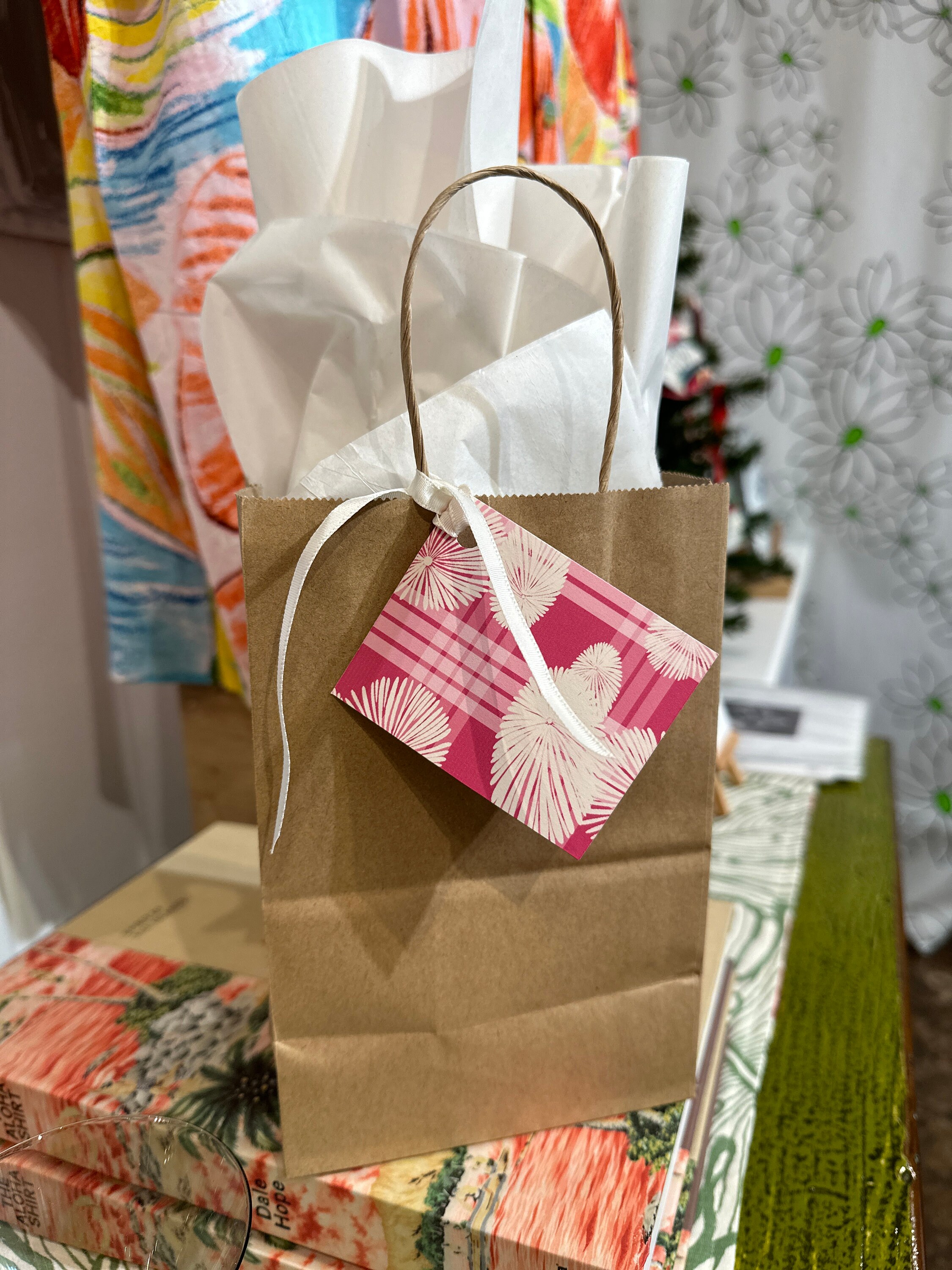 Handmade Gift Tags Hawaiian Palaka plaid and Opihi Shell Print - Etsy