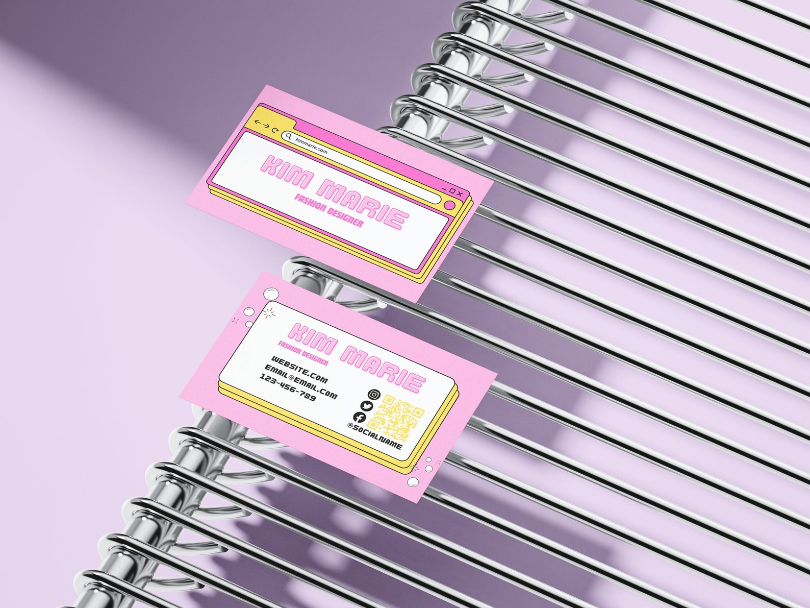 Y2K Business Card Template, Canva Template, 2000s Design With QR Code ...