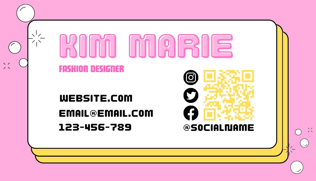Y2K Business Card Template, Canva Template, 2000s Design With QR Code ...