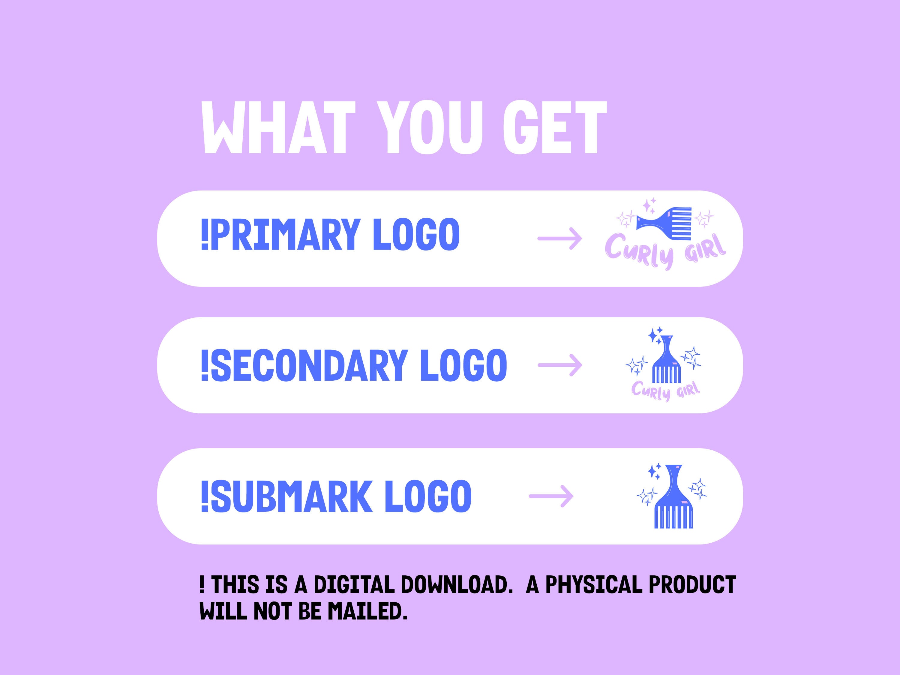 Natural Hair Logo - Editable Canva Logo Template, Curly Hair Logo, Hair ...