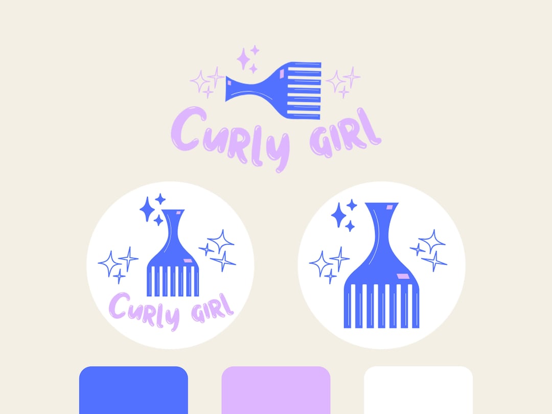 Natural Hair Logo - Editable Canva Logo Template, Curly Hair Logo, Hair ...