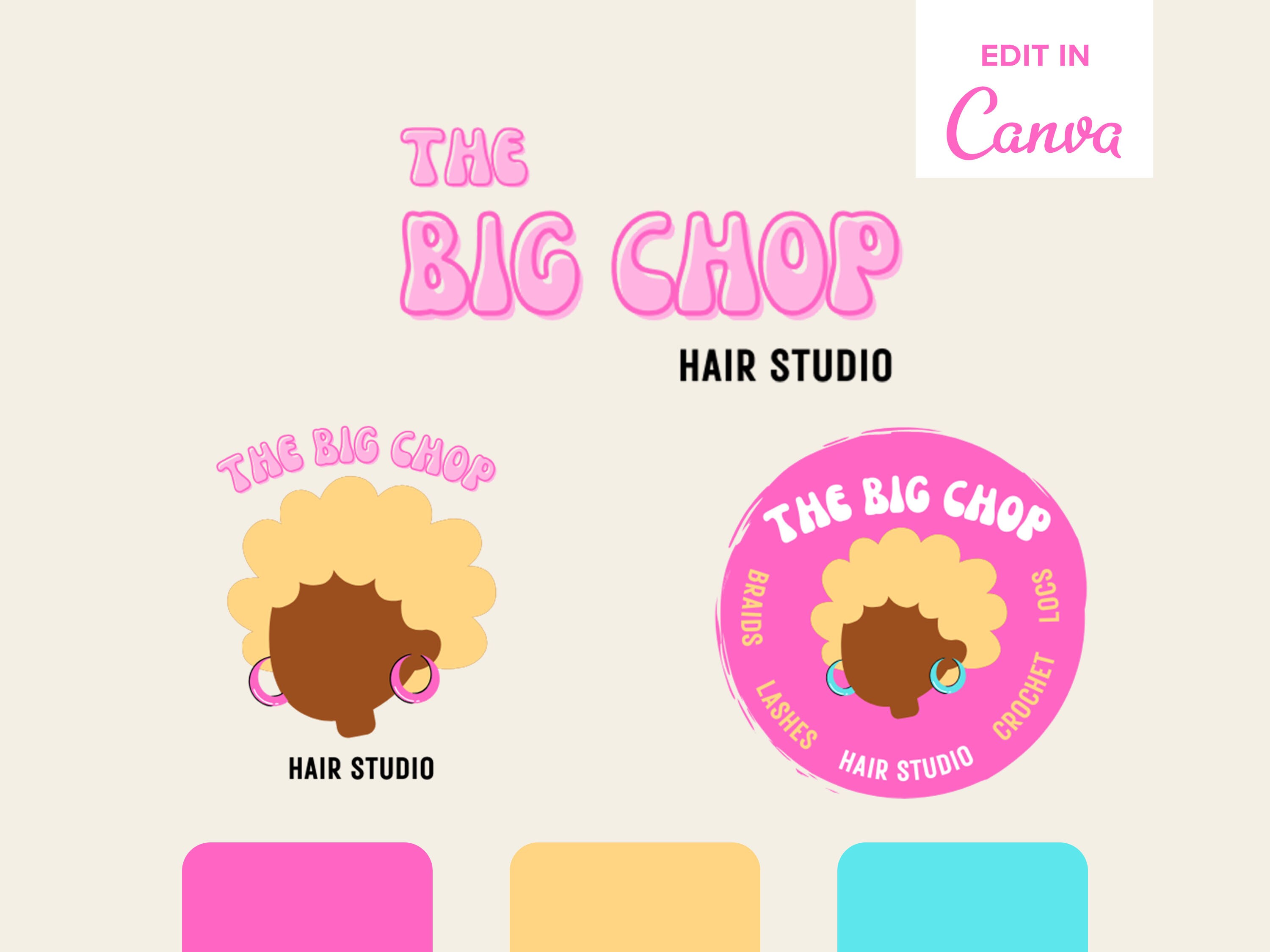 Natural Hair Logo Editable Canva Logo Hair Salon Logo - Etsy