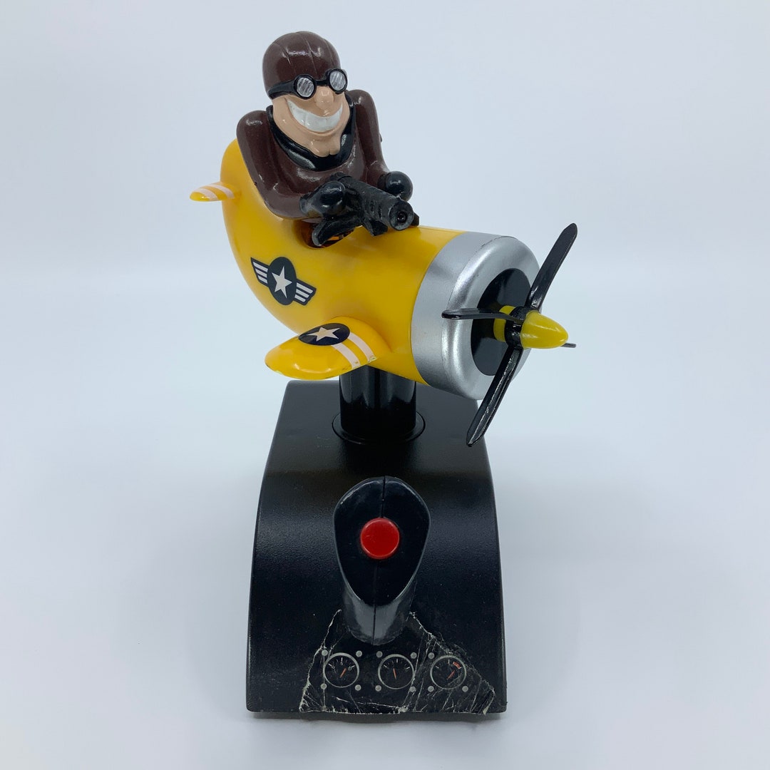 Y2K Gemmy Industries Animatronic Yellow Plane Blaster Fighter Pilot ...
