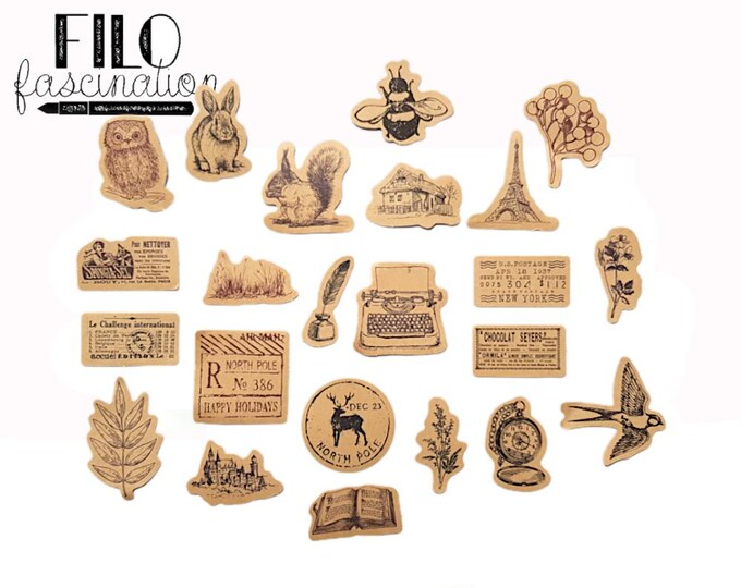 Kraft Paper Stickers Natural 45 Pieces - Etsy