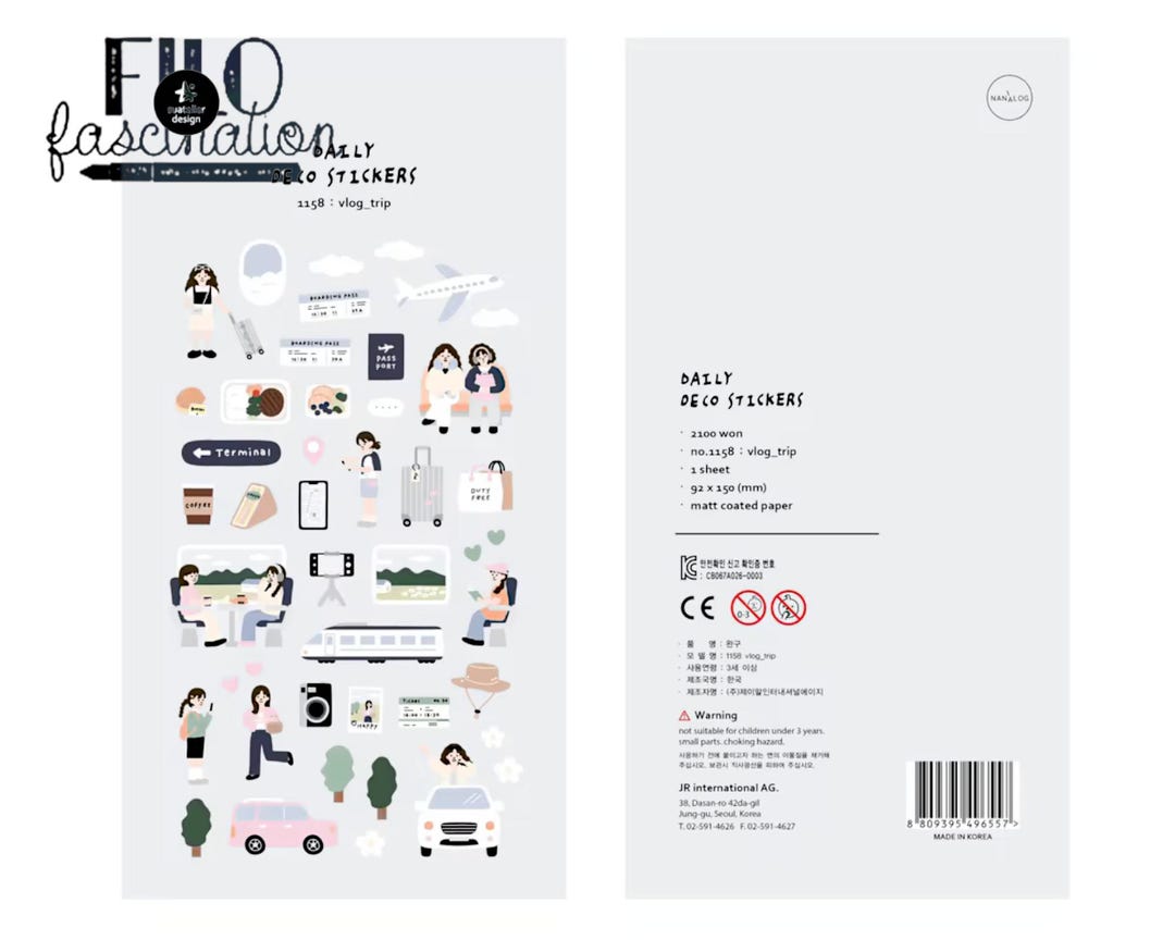 Sticker Sheet Suatelier Vlog Trip - Planner Stickers, Bullet Journal ...