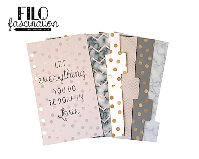 Register | Dividers Marble Dots Filofax Ring Binder Planner Bujo A5 ...