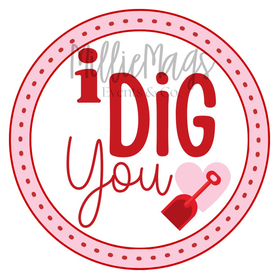 I Dig You Valentine's Tag - Etsy