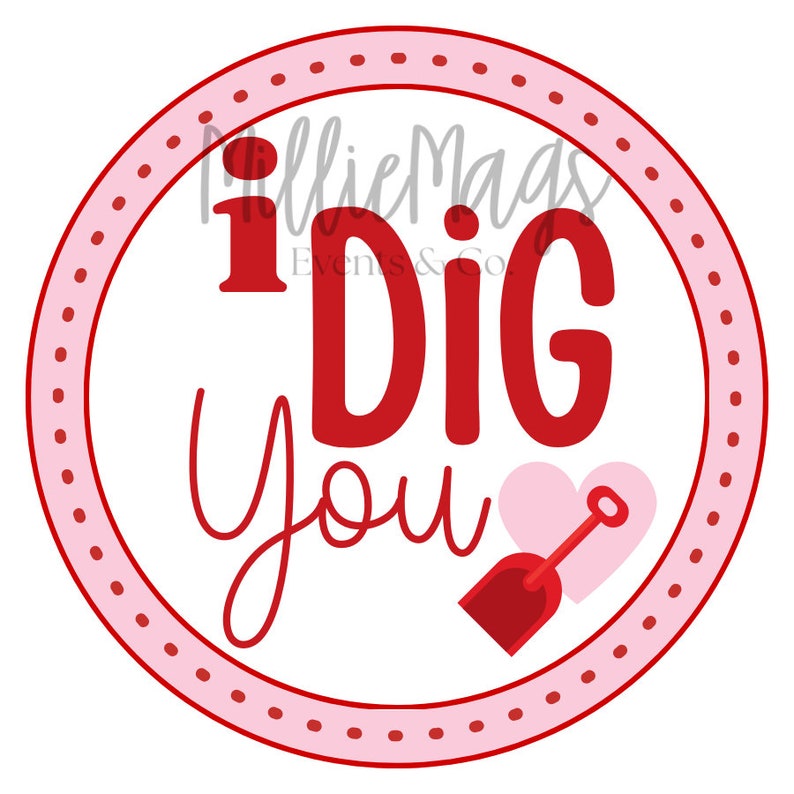 I Dig You Valentine's Tag - Etsy