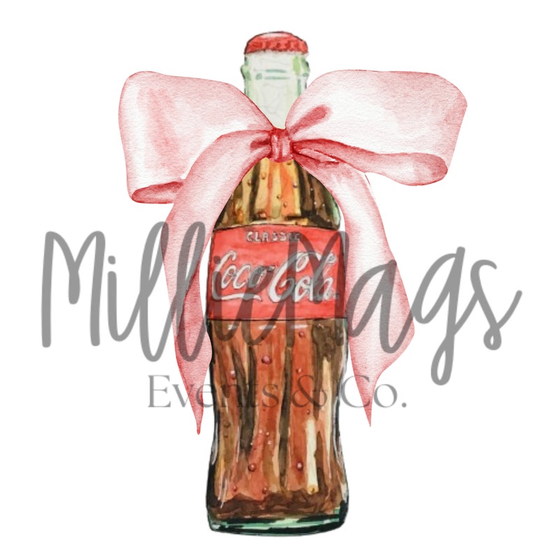 Coca Cola Watercolor With Bow - Etsy