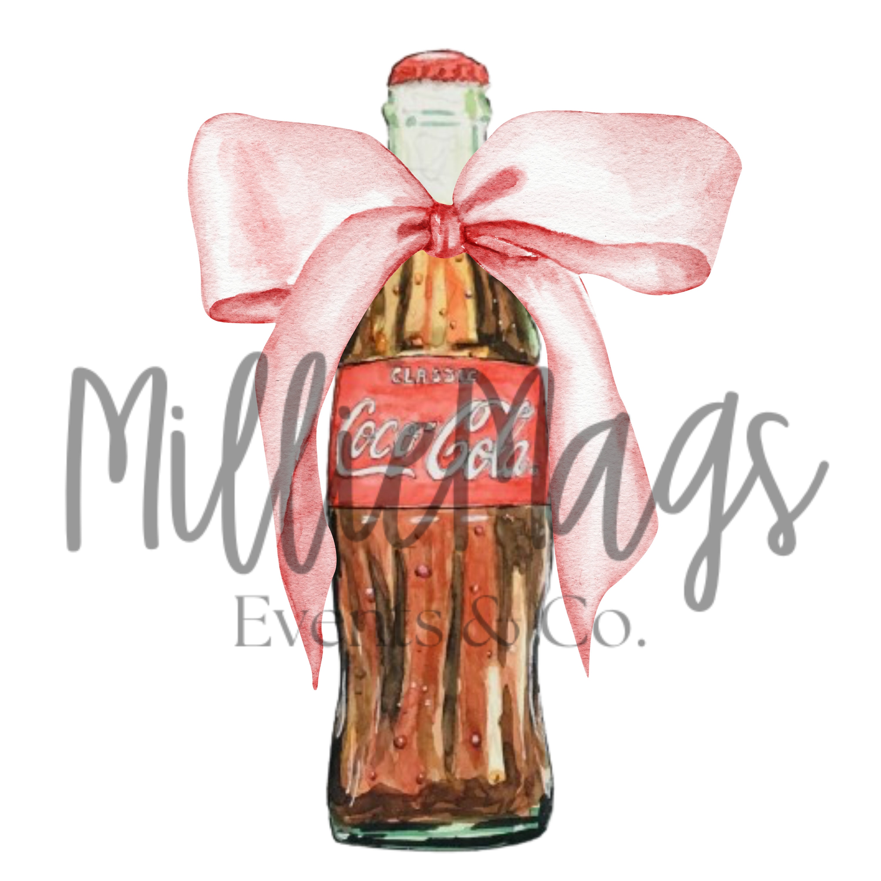Coca Cola Watercolor With Bow - Etsy